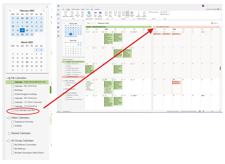 How To Add and/or View a Conference Room in Outlook Calendars – Bel ...