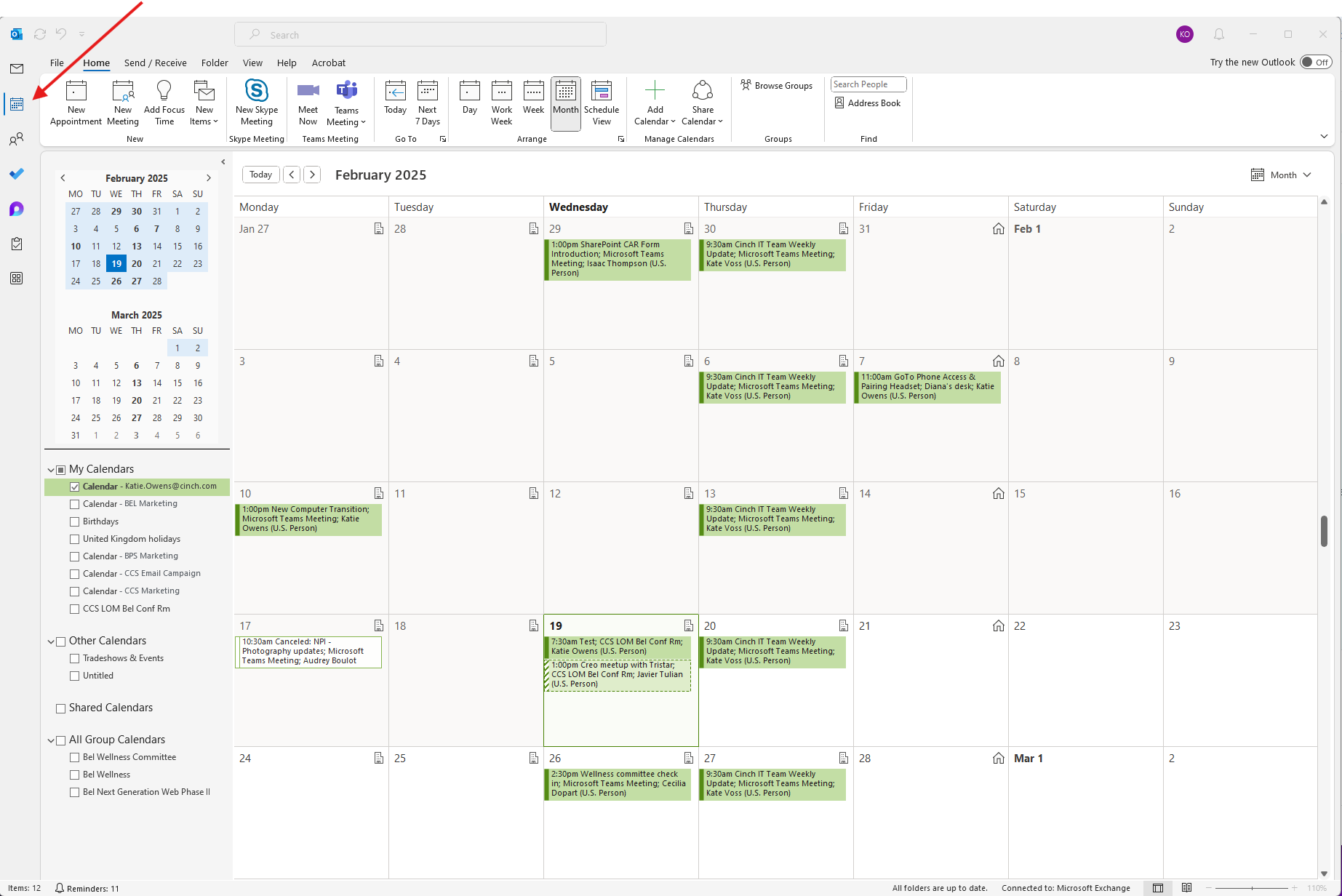 How To Add and/or View a Conference Room in Outlook Calendars – Bel ...